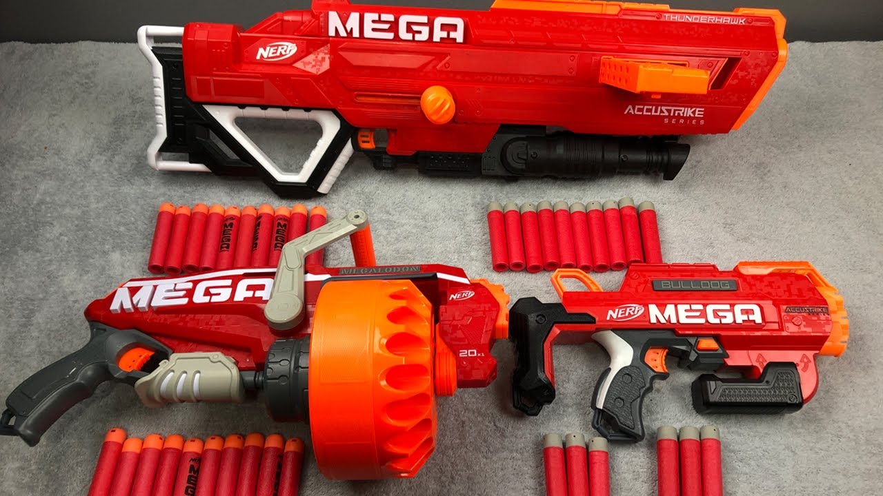 Nerf Mega Thunderhawk Toy Guns Box of Toys - YouTube