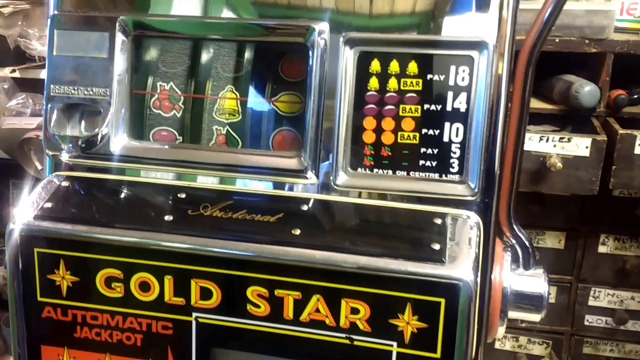 Aristocrat Gold Star one arm bandit - YouTube