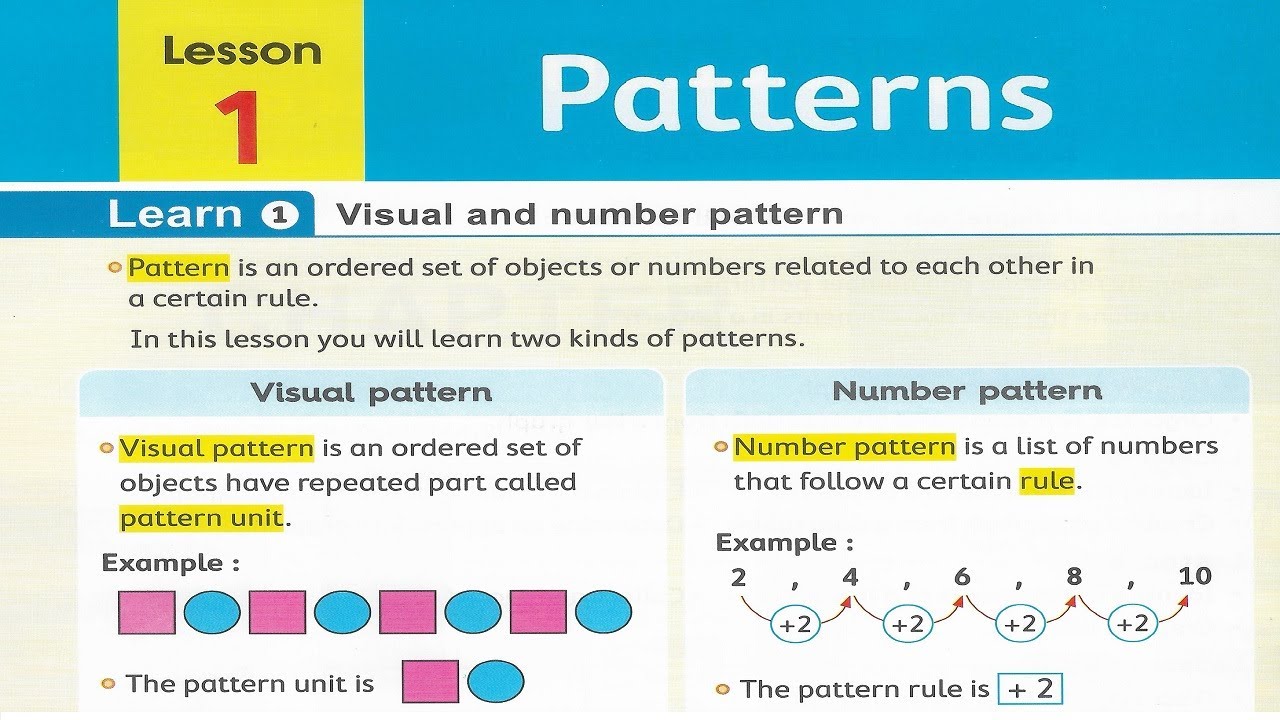 Primary 3 \ grade 3- 1st term 1- Patterns. شرح ماث ثالثه إبتدائى لغات ...