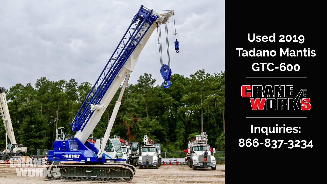 Used 2019 Tadano Mantis GTC-600 crawler crane for sale. - YouTube