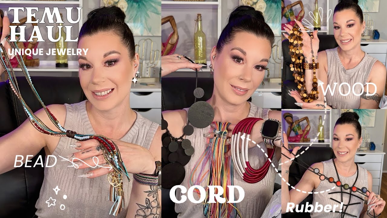 Temu Jewelry Haul With Cord, Beads, & Rubber Necklaces - YouTube