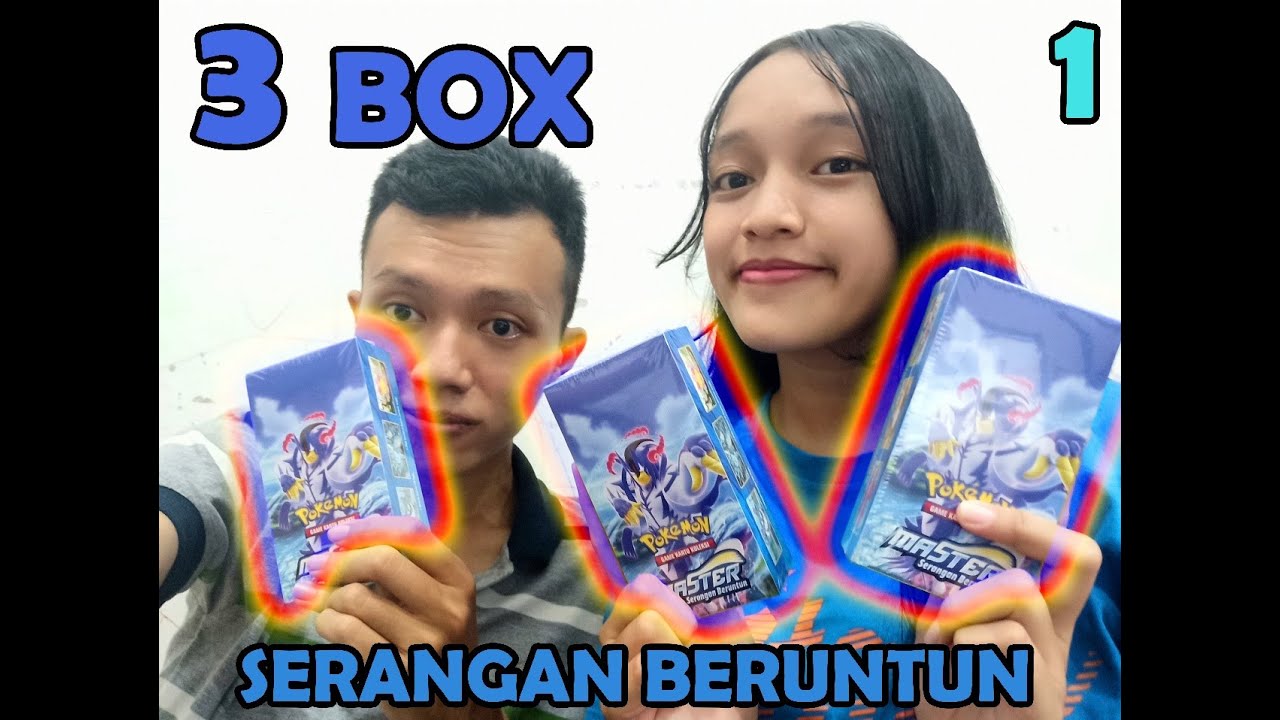 Brewek 3 BOX SERANGAN BERUNTUN Pokemon TCG Indonesia Set 8 - YouTube