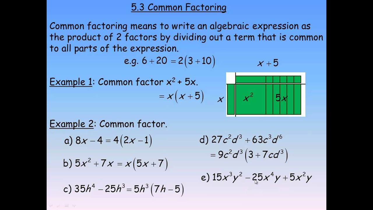 Common Factoring - YouTube