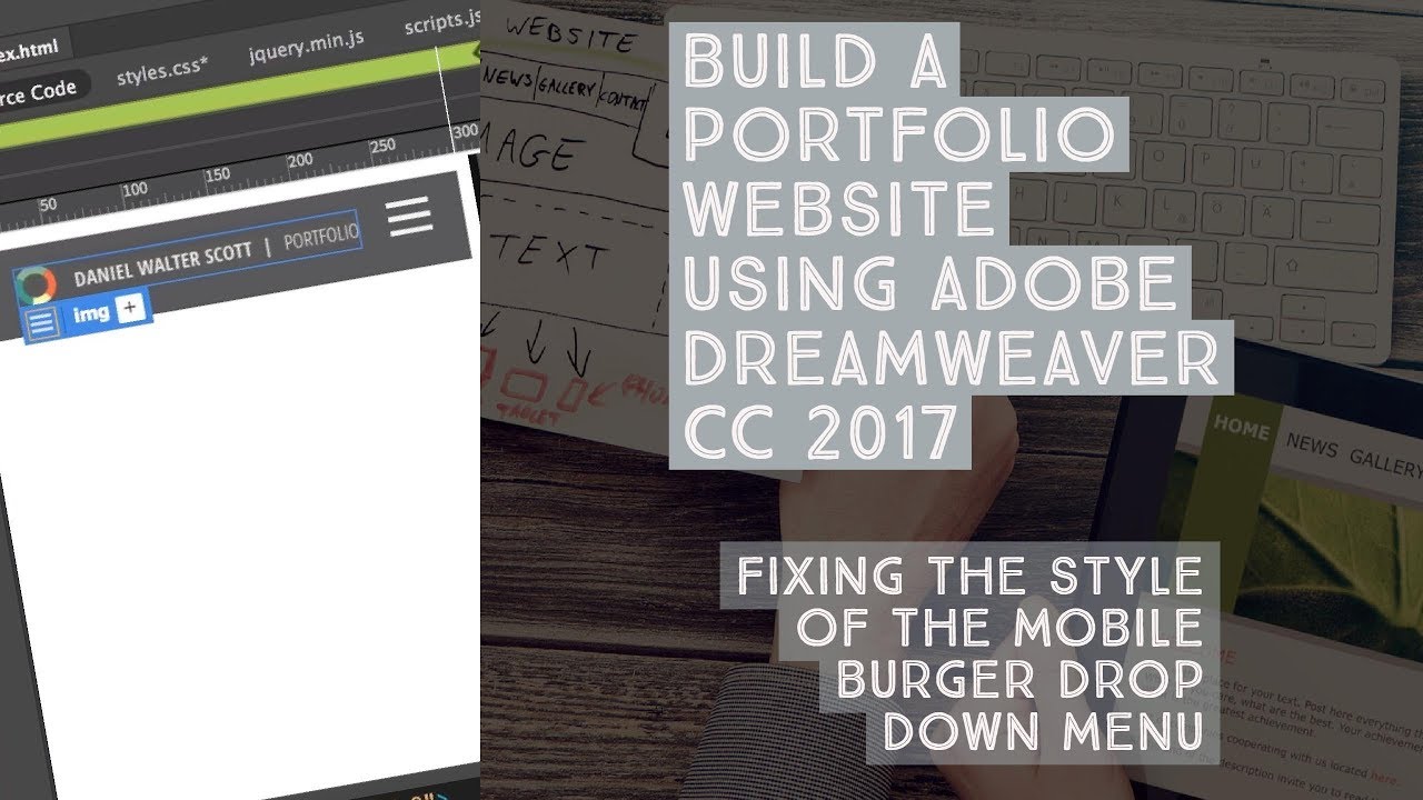 Fixing the style of the mobile burger drop down menu - Dreamweaver ...
