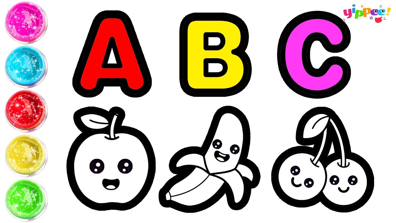 ABC for Kids | Coloring, Painting | Writing Alphabet for Children | A ...