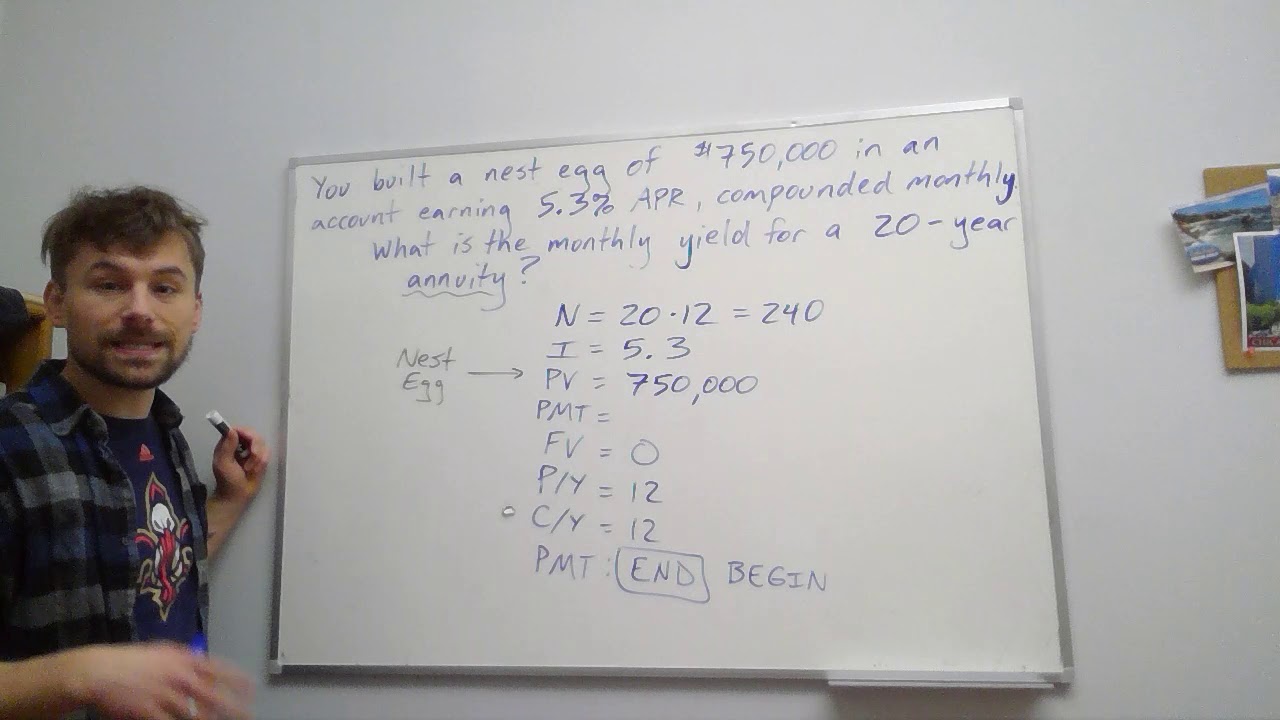 Monthly Yield for Annuity (PMT in TVM Solver) - YouTube