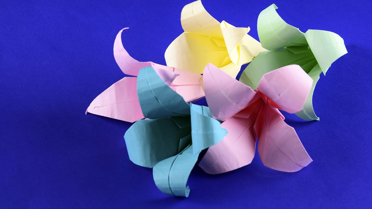 Origami flower Lily [Paper craft easy] - YouTube