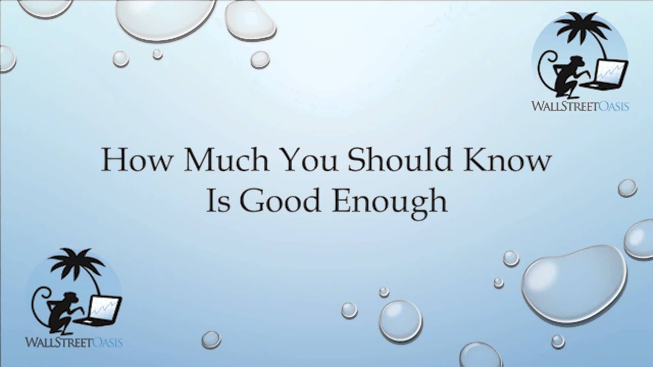How Much Knowledge Is Good Enough? - YouTube