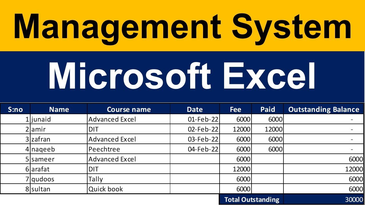 Automatic Student Management System in Excel | Advanced Excel # ...