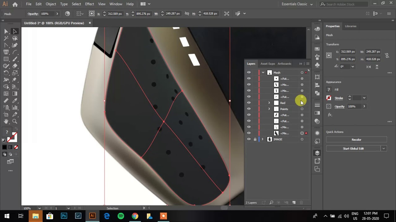Adobe Illustrator: Creating Mouse Using MESH TOOL - YouTube