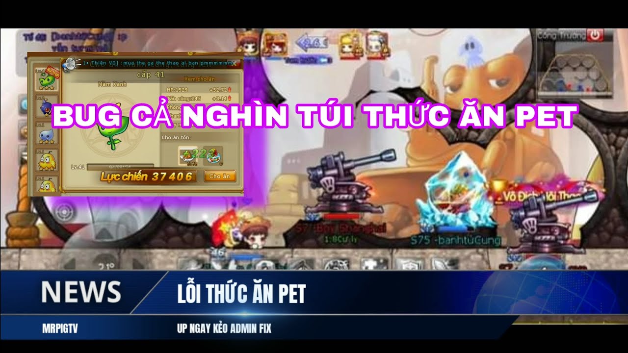 Bug thức ăn pet game gunny origin - YouTube