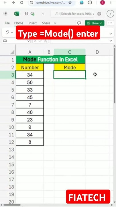 HOW TO CALCULATE MODE IN EXCEL. #excel #shortvideo #computer #shorts #short #excel #lateupload ...