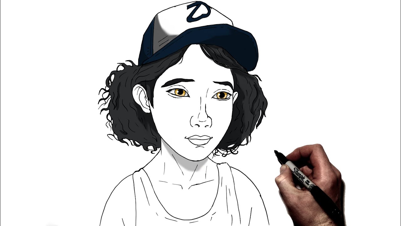 How To Draw Clementine | Step By Step | The Walking Dead - YouTube