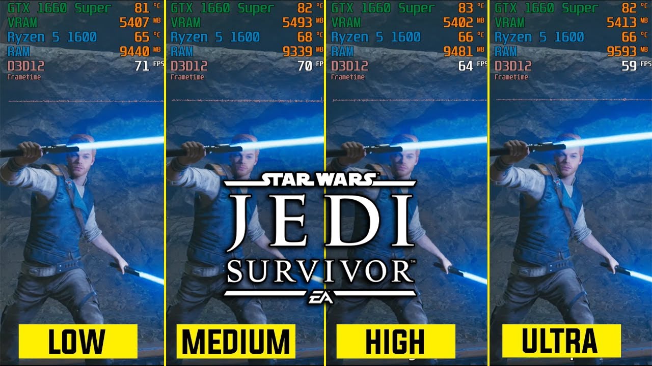 Star Wars Jedi Survivor Graphics Comparison Low vs Medium vs High vs ...