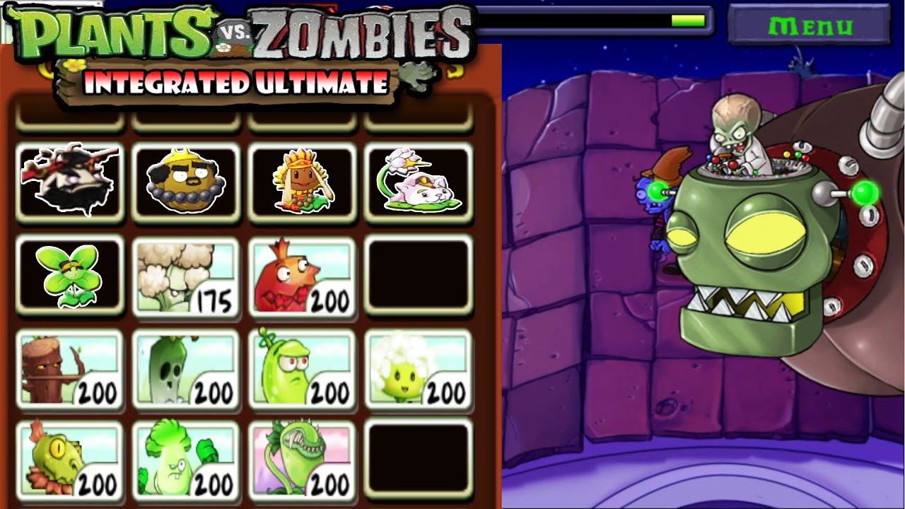 Plants Vs Zombies INTEGRATED ULTIMATE V1.0.0 l Adventure Roof Level 5-1 ...