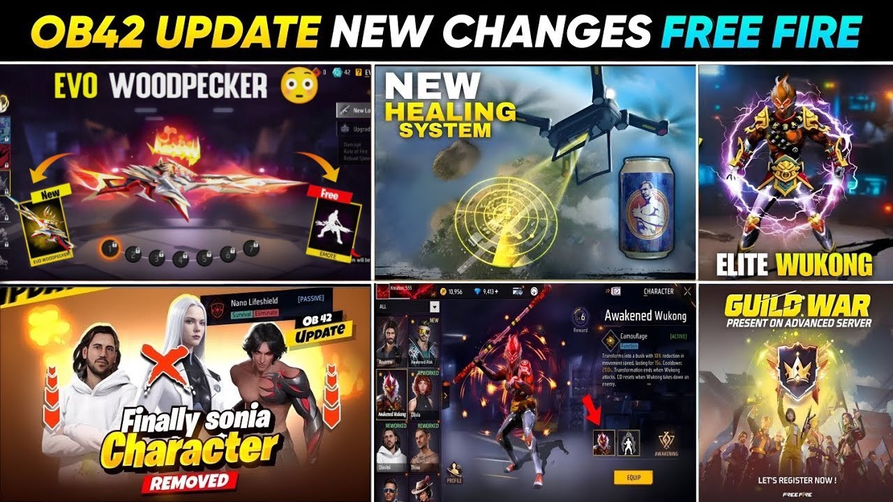 OB42 UPDATE TOP 10 CHANGES ll OB42 UPDATE FREE FIRE ll FREE FIRE NEW ...