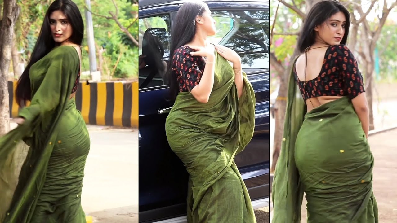Desi Diva Flaunts Glamorous looks in Beautiful South Indian Saree - YouTube