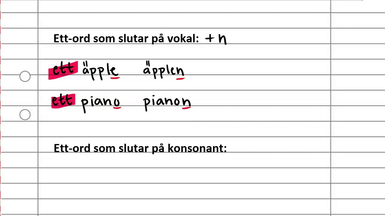 Steg 1 - Substantiv i plural: Ett-ord - YouTube