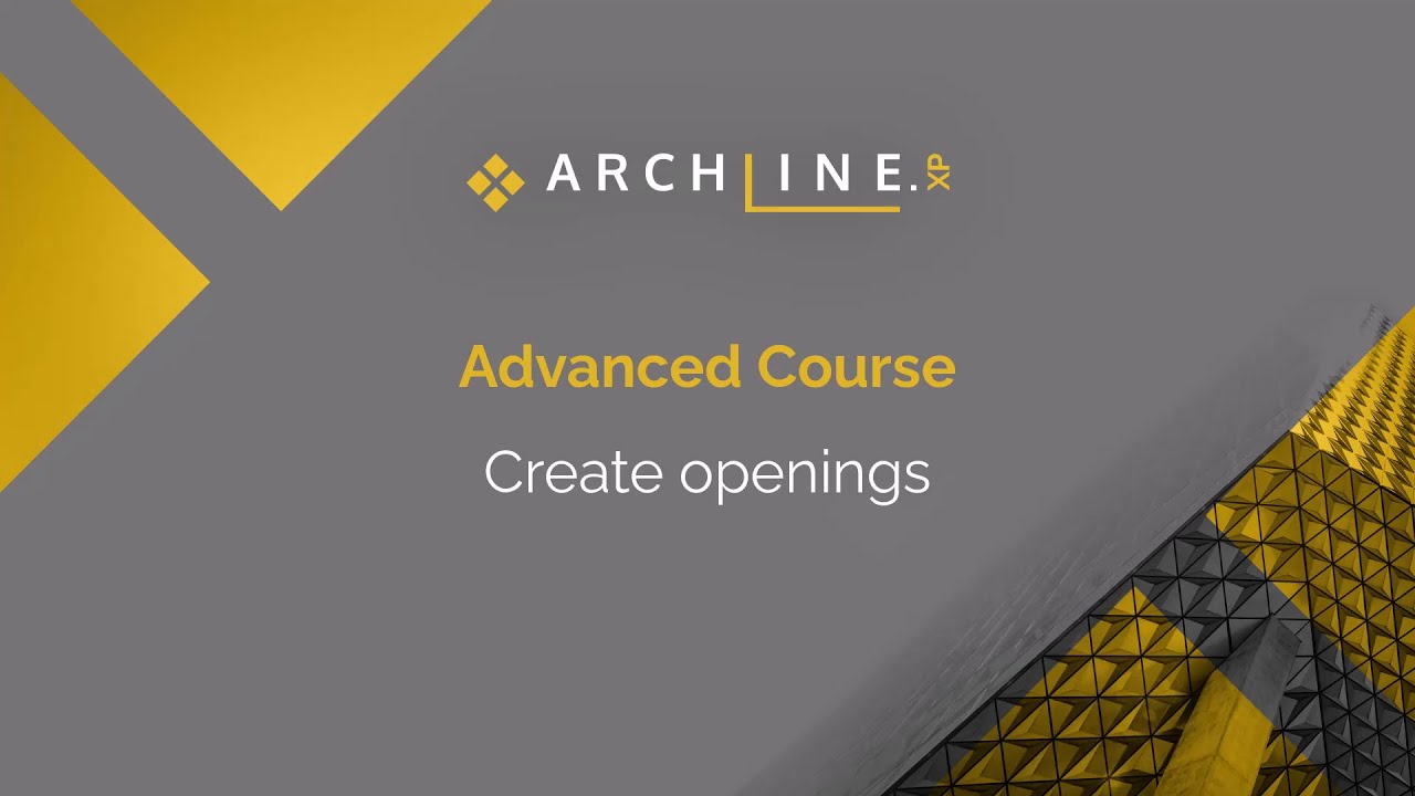 Advanced course - 2. Workshop: Creating openings - ARCHLine.XP 2024 - YouTube