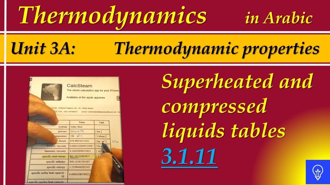 Superheated and compressed liquid tables - YouTube