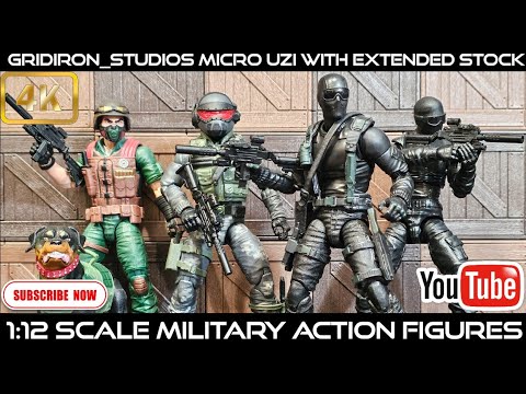 Gridiron_Studios Weapons & Accessories for 1:12 Scale Micro Uzi w ...