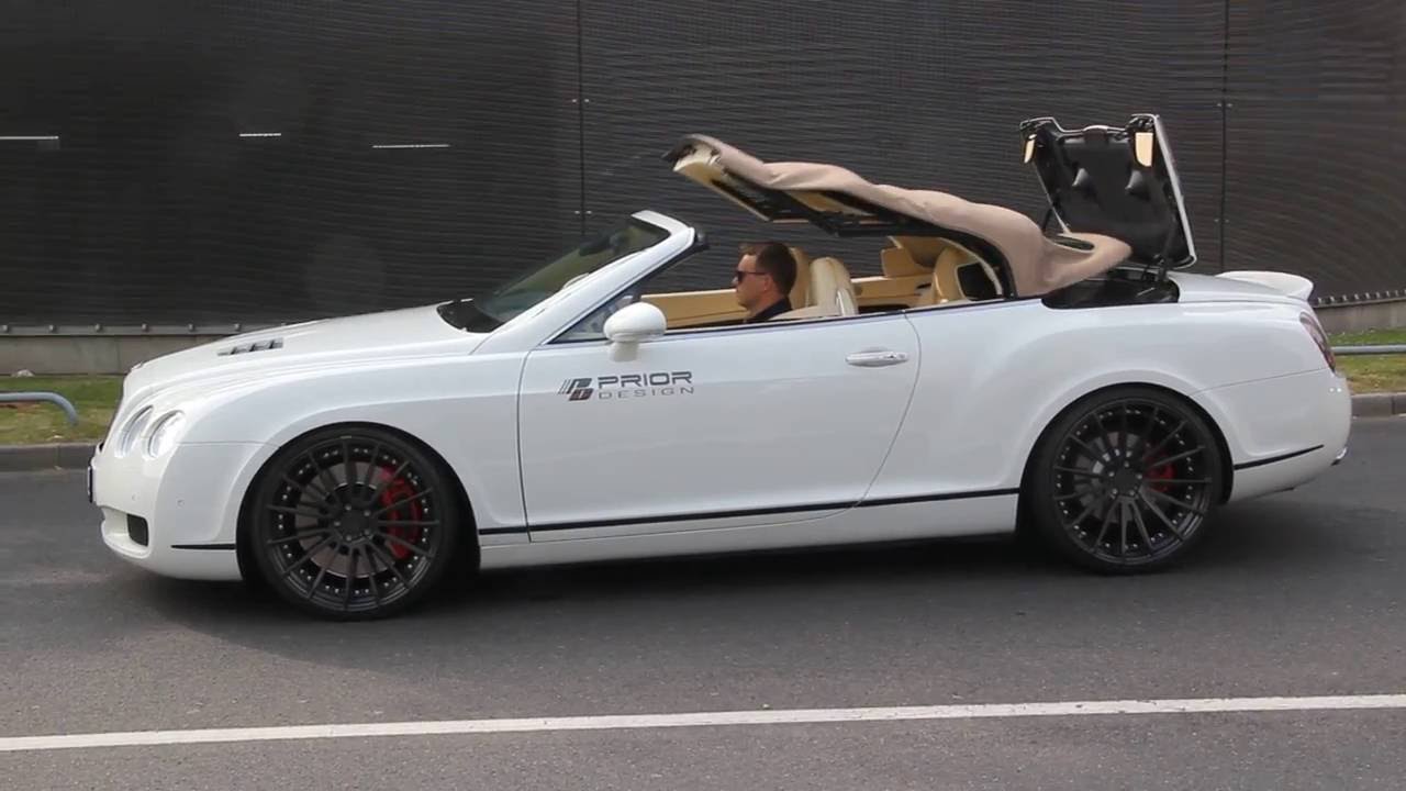 Bentley Continental GTC Prior Design opens electric roof. - YouTube