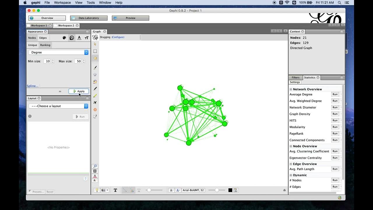 How to use Gephi to create network graphs (1): Import data, create a project, and edit data ...