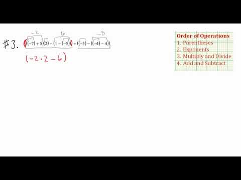 Order of Operations Signed Numbers Advanced example 3 - YouTube