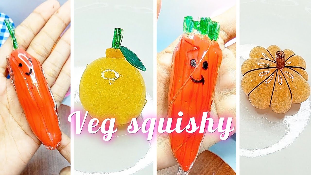 Diy carrot,lemon,pumpkin and red chilli🌶🍋🥕🎃 squishy with nano tape ...