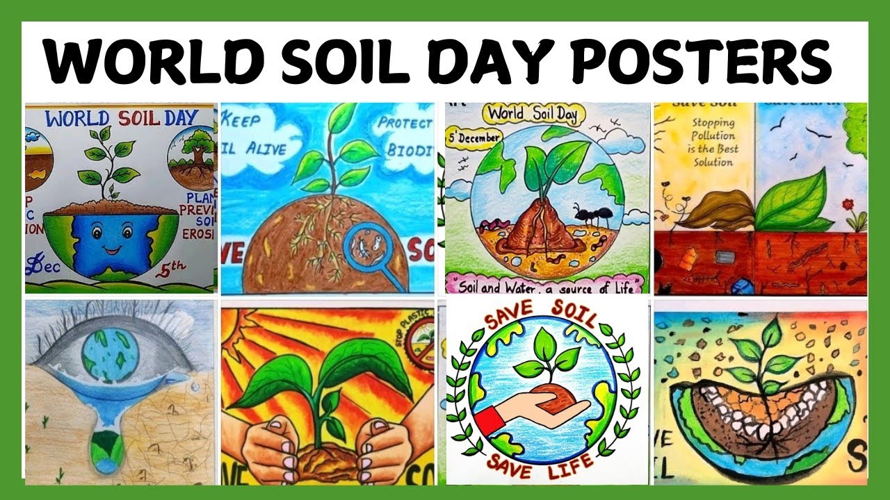 World Soil Day Poster Drawing/ Soil Conservation/ Save soil Save Earth ...