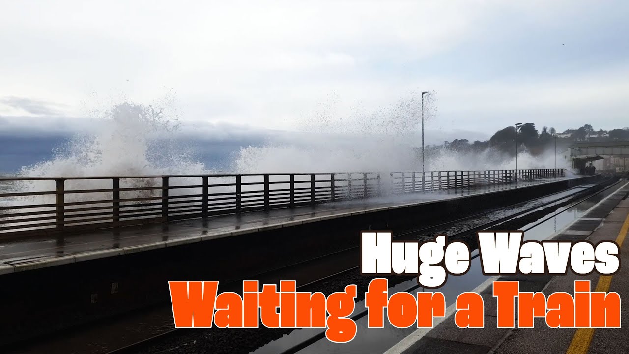Getting Hit by Waves Waiting for a Train - YouTube
