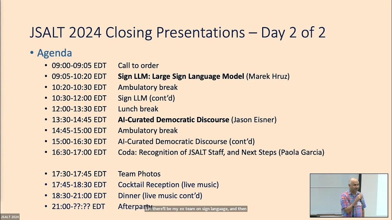 JSALT 2024 - Final Presentations - YouTube