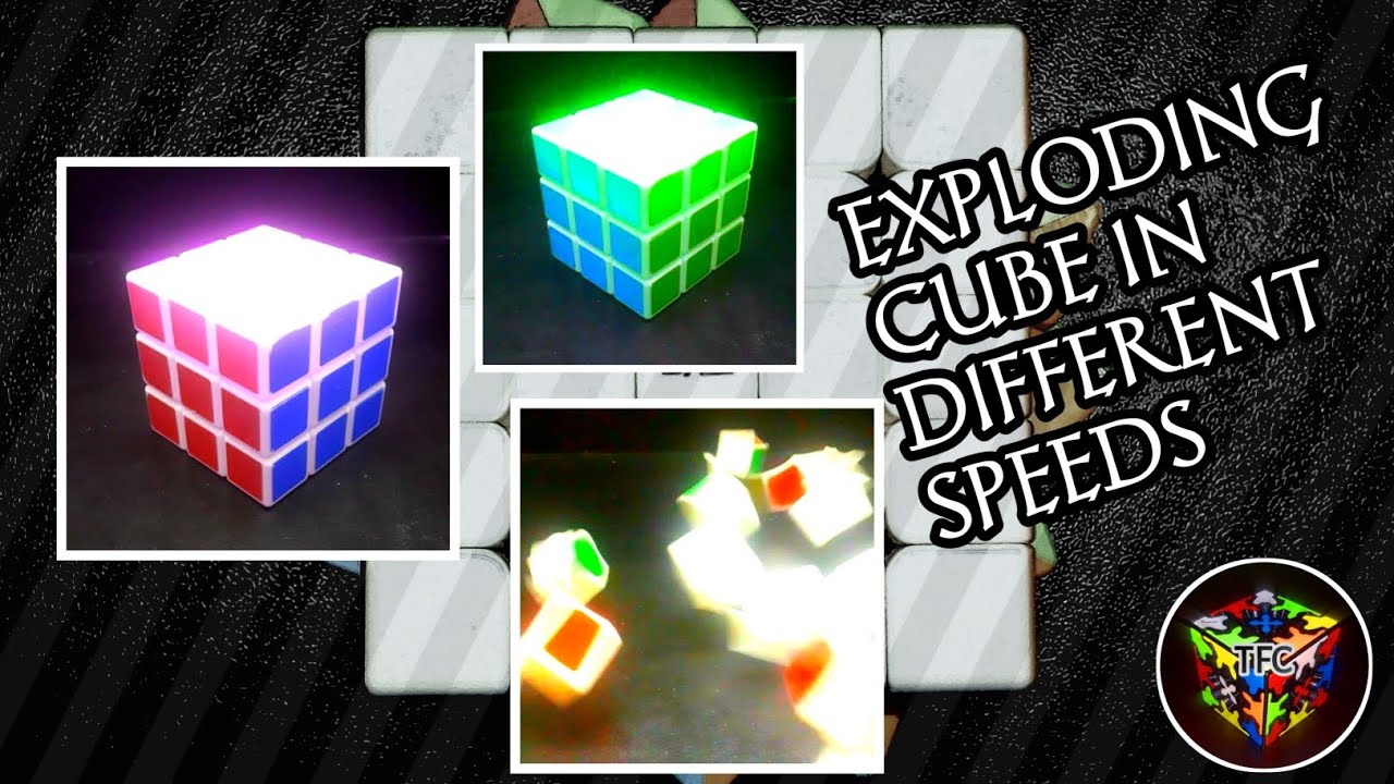 Satisfying Cube exploding in different speed #puzzle #satisfying - YouTube