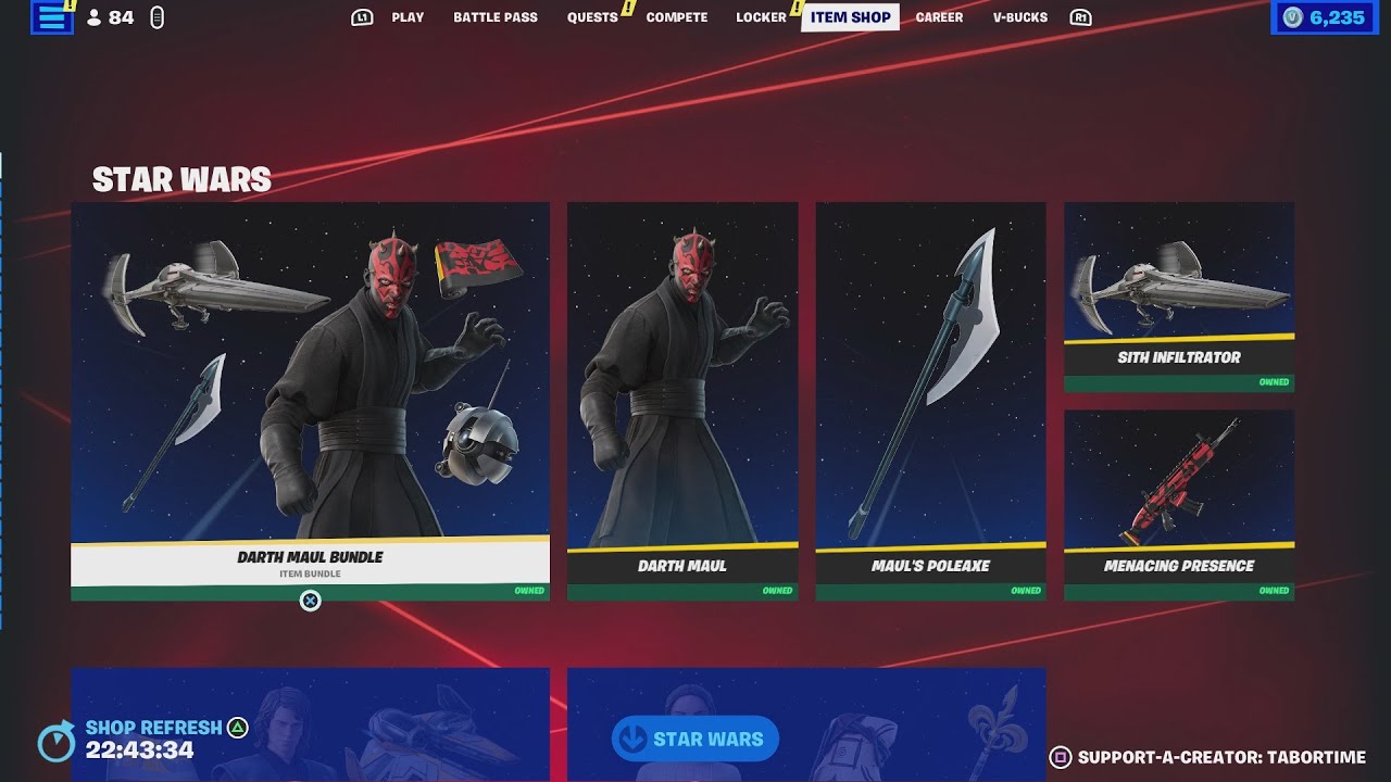 Fortnite BATTLE PASS Emote Is In The Item Shop + Darth Maul FULL Bundle ...
