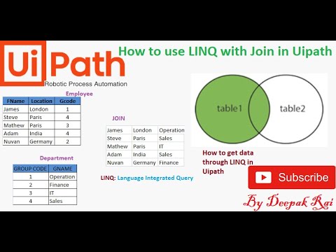 How to use LINQ with Join in Uipath | Uipath RPA - YouTube
