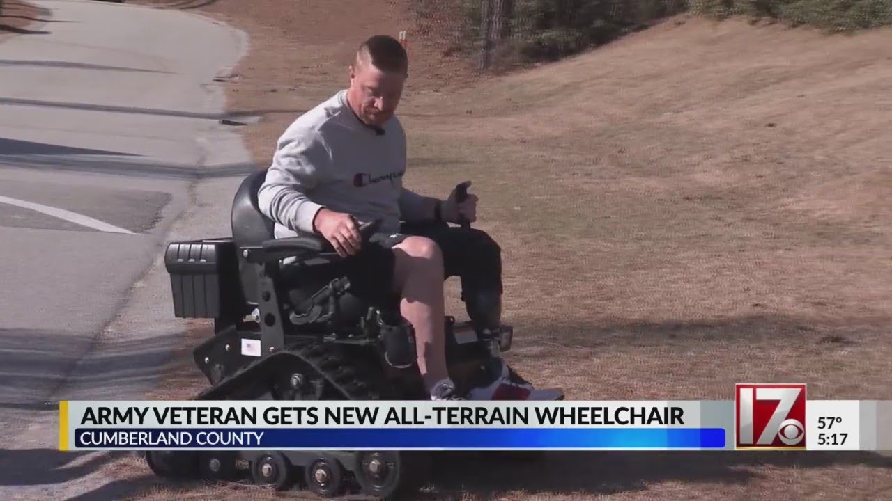 Army veteran gets new all-terrain wheelchair - YouTube