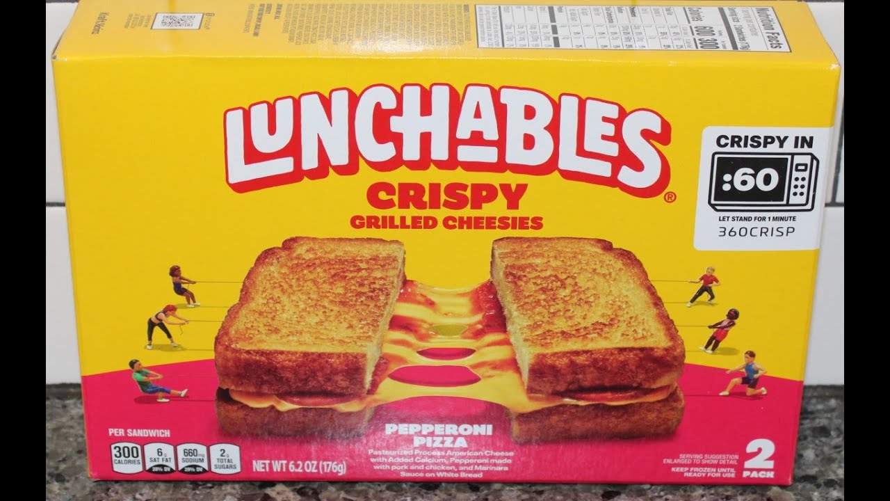 Lunchables Pepperoni Pizza Crispy Grilled Cheesies Review - YouTube