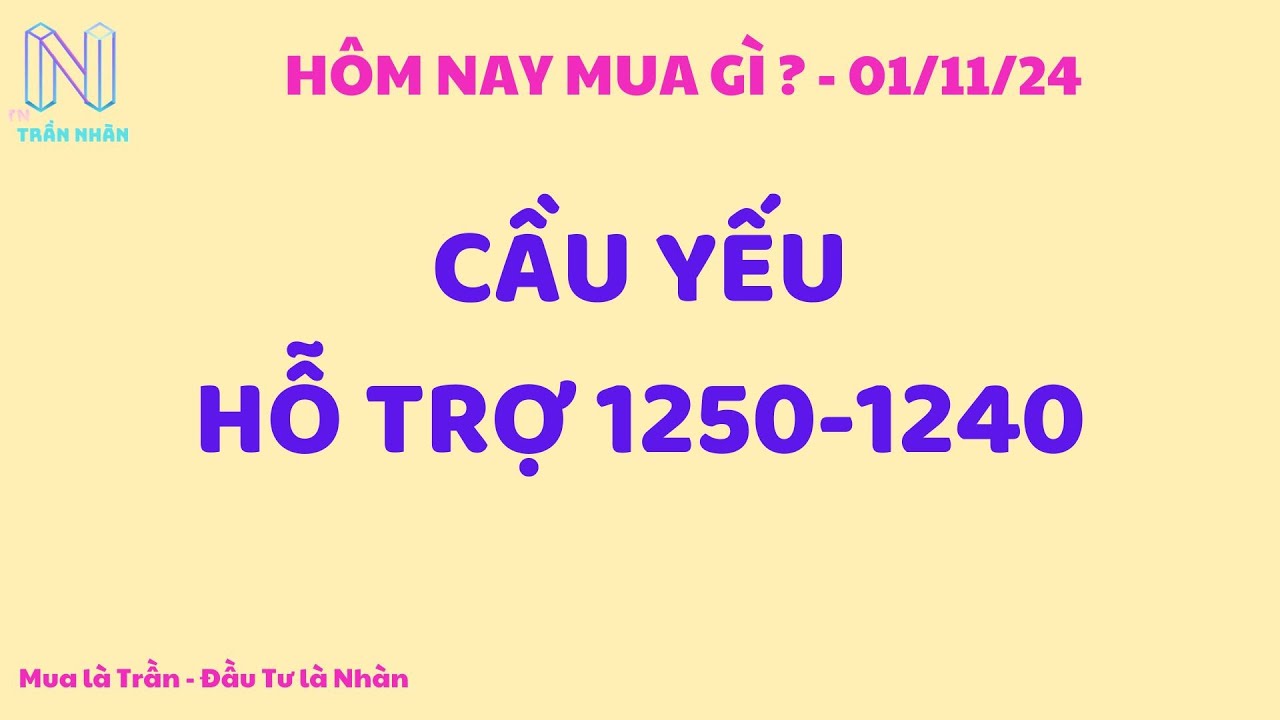 Hôm nay mua gì 01/11| Cầu yếu | HỖ TRỢ 1250-1240 - YouTube