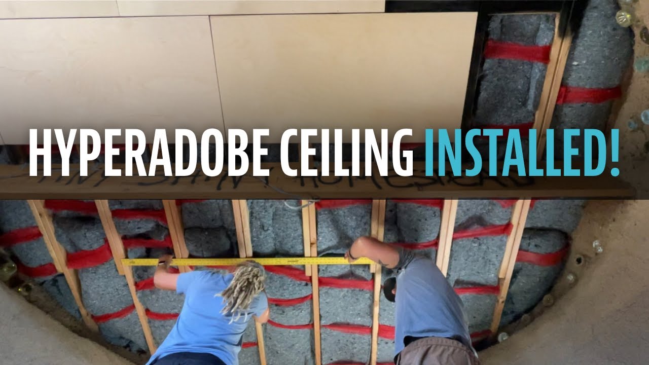 Negative Reveal Plywood Ceiling in our Hyperadobe Earthbag Solar Shed ...