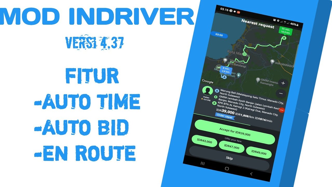 🔴MOD INDRIVER 4.37 AUTOTIME/AUTOBID - YouTube