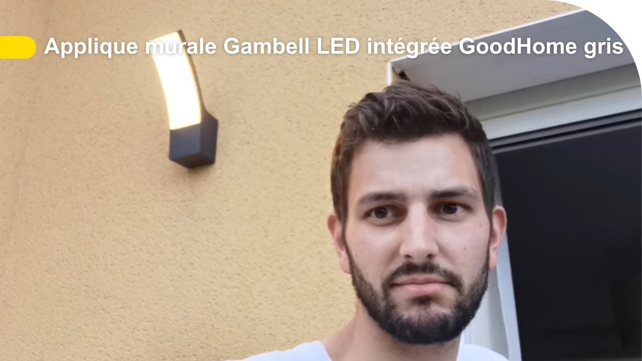 Avis consommateur : Applique murale Gambell LED intégrée GoodHome gris ...