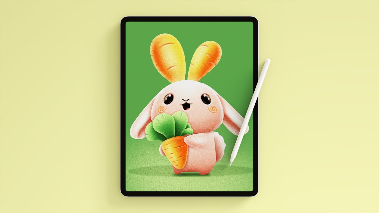 Procreate Tutorial: Cute Rabbit and Carrot - YouTube