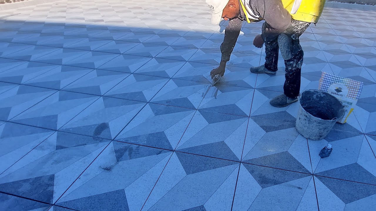 How to fill the gaps between ceramic floor tiles p3 - YouTube