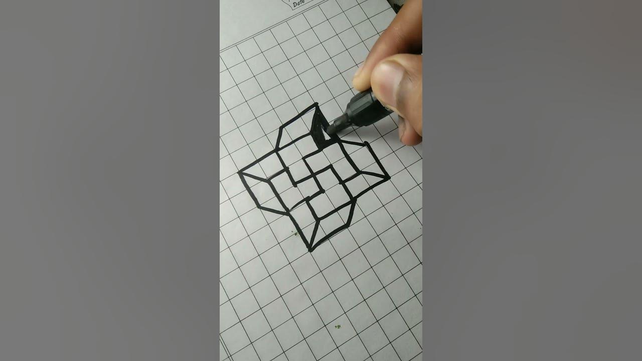 Easy 3d grid drawing 😀 - YouTube