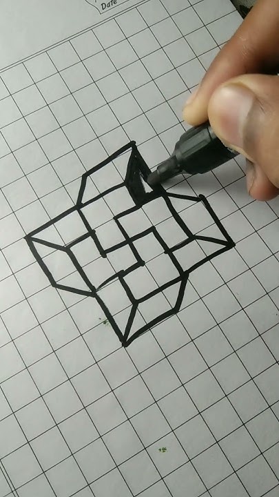 Easy 3d grid drawing 😀 - YouTube