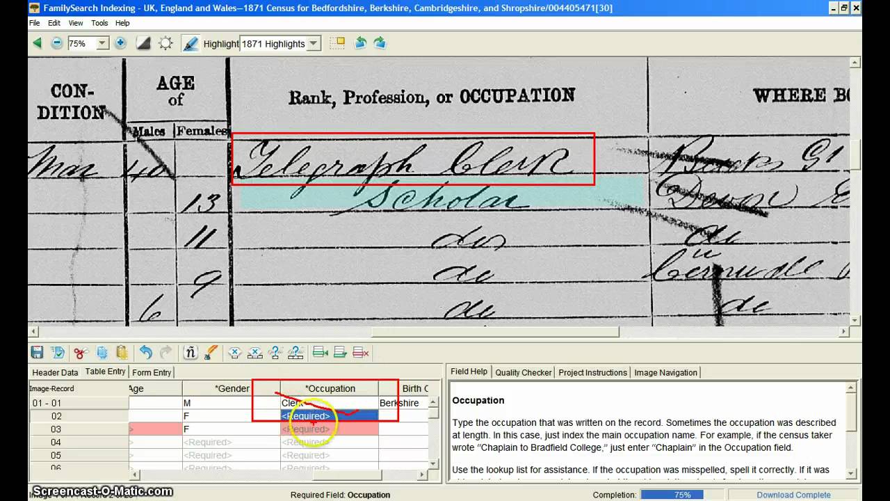 UK, England and Wales- 1871 Census indexing help & tips - YouTube