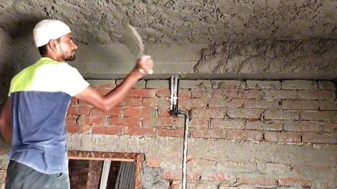 Beam Plastering Techniques _ House Concrete Roof Beam Plaster with ...