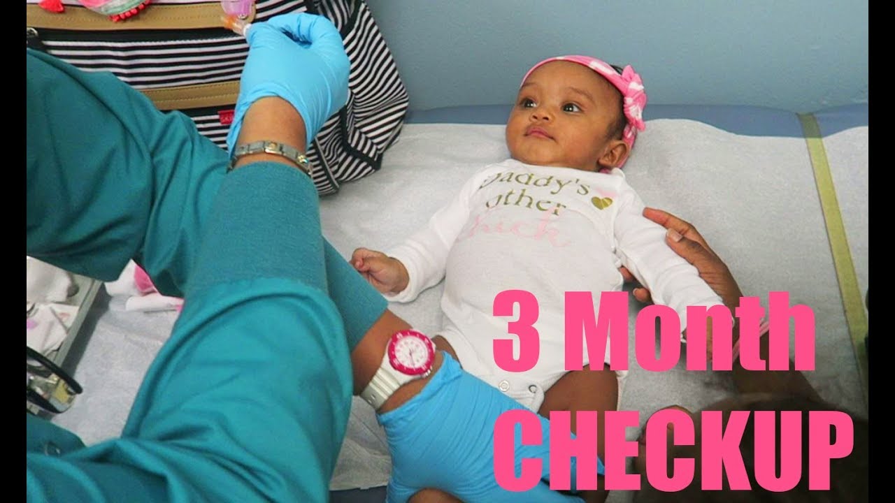 Baby's 3 Month Checkup, Getting Shots Reaching Milestones - YouTube