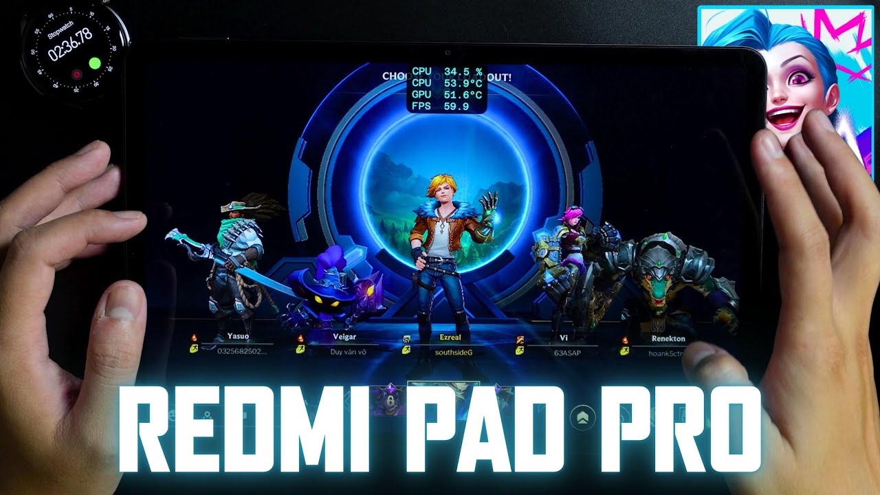 Xiaomi Redmi Pad Pro League of Legends Wild Rift Test With FPS Meter ...