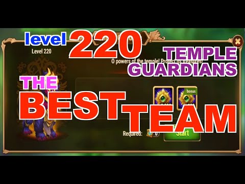 Temple Guardians, Level 220, The best team, Hero Wars, Lara Croft and Mystery of the Dominion ...